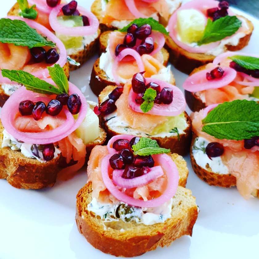 Smoked Salmon Wreath with Cream Cheese & Pickled Onions – Life With Janet