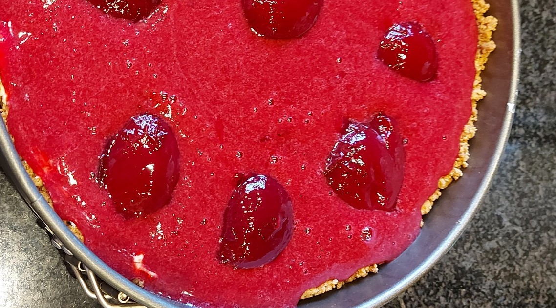 Black Doris Plum Cheesecake With Gingernut Base – Life With Janet